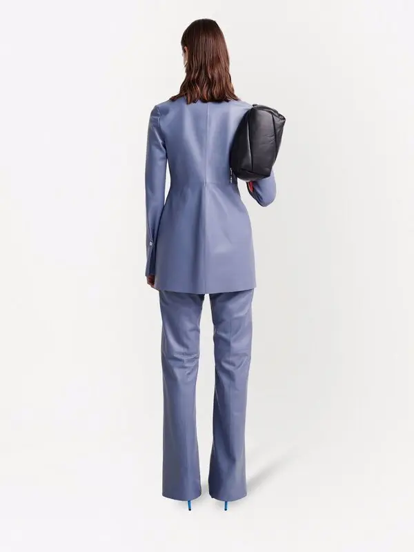 Off-White Collared Leather Shirt