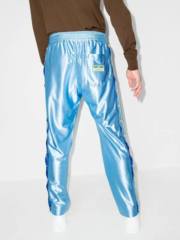 Gucci Web Stripe Shiny Jersey Track Pants