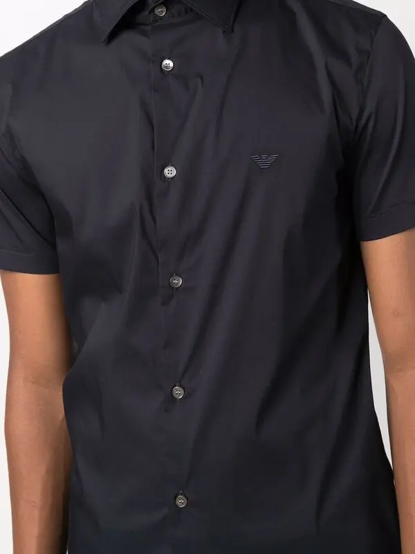 Emporio Armani Logo-embroidered Short-sleeved Shirt