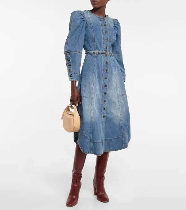 Ulla Johnson Starr Denim Midi Dress In Blue - 30% Off | Editorialist