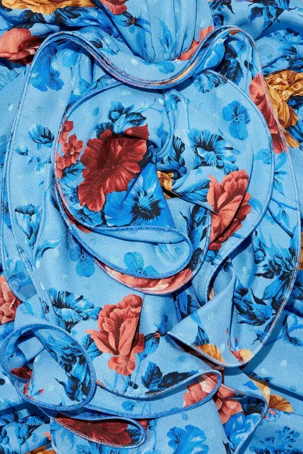 floral print silk satin jacquard mini dress by magda butrym Magda Butrym, Floral cutout silk minidress, Women, Multicolor, US 2, Dresses