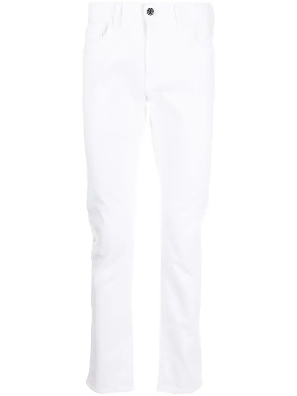 Armani Exchange Logo Patch Slim-fit Jeans - White