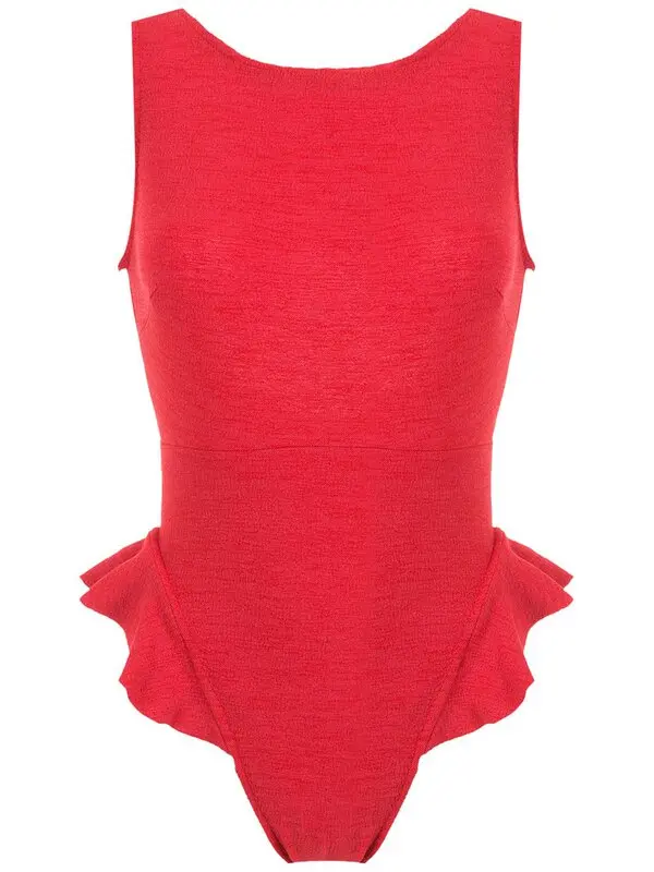 CLUBE BOSSA Goya Ruffle-trimmed Swimsuit - Red