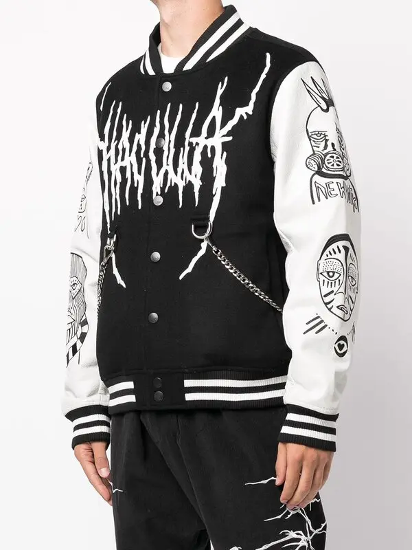 HACULLA. Leather-sleeve Varsity Jacket