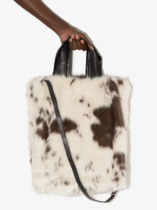 STAND STUDIO Leia Cow Print Tote
