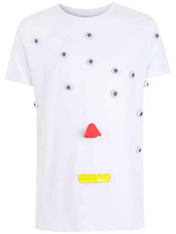 AMIR SLAMA Appliqué Cotton T-shirt - White
