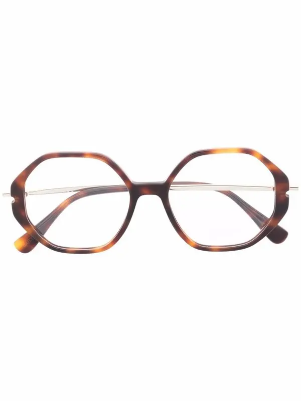 Max Mara Hexagonal Eyeglasses - Brown