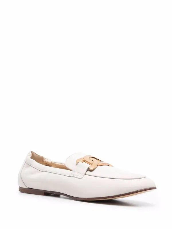 TOD'S Logo-plaque Leather Loafers