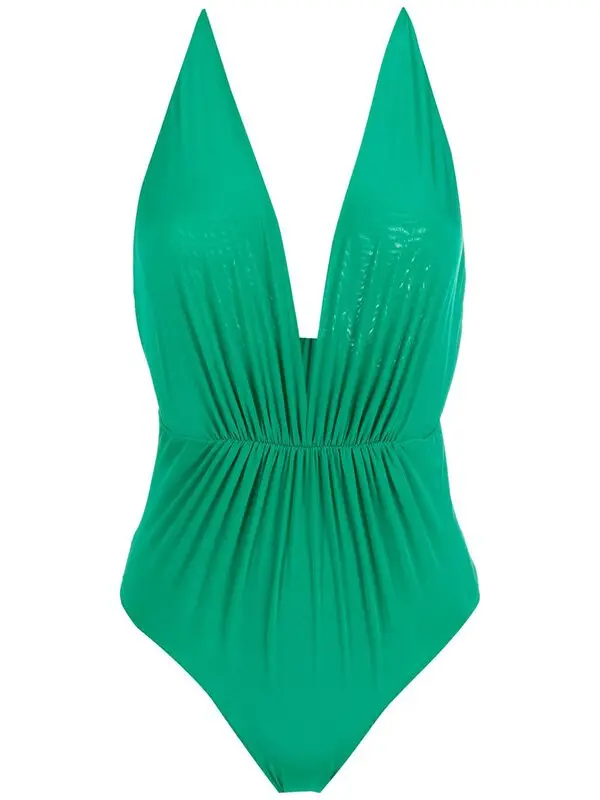 CLUBE BOSSA Calvert Plunging Back Swimsuit - Green
