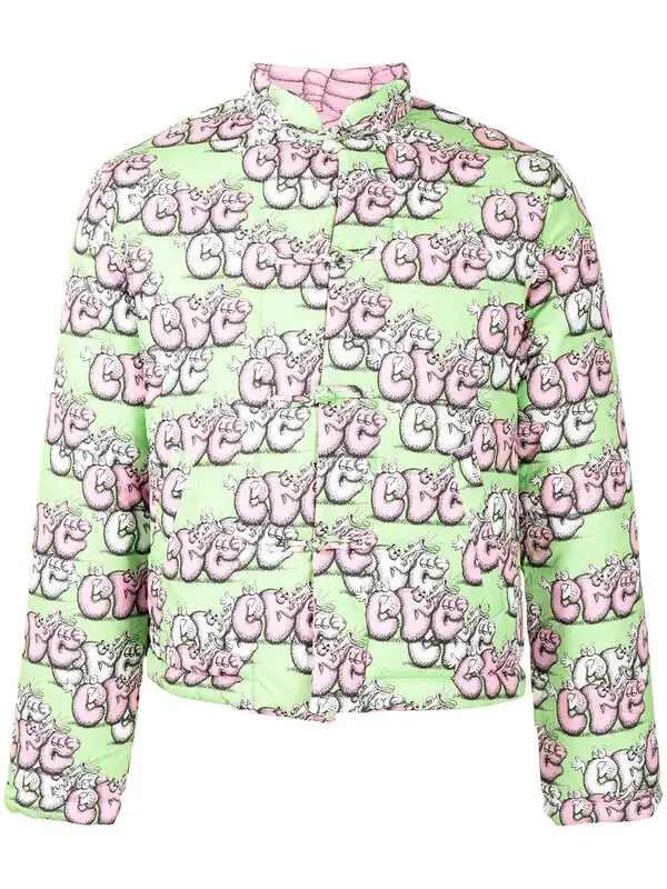 Comme Des Garçons Logo-print Padded Jacket - Green