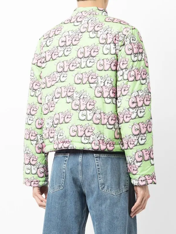 Comme Des Garçons Logo-print Padded Jacket - Green