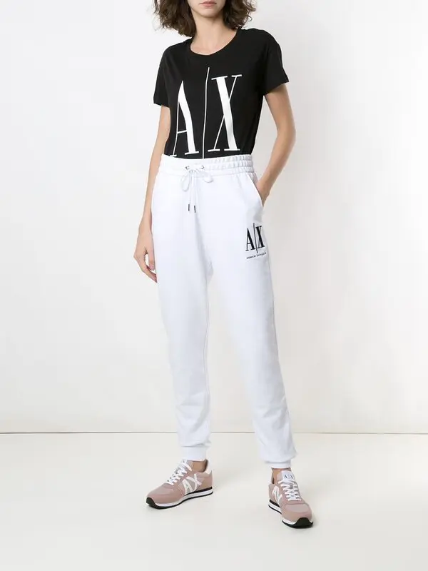 Armani Exchange Logo Track Pants - White
