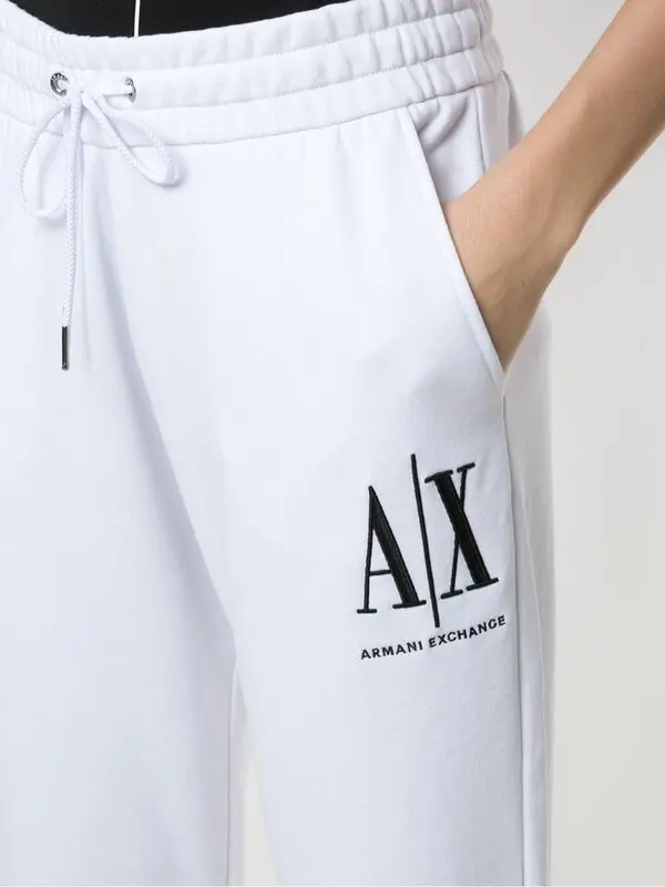 Armani Exchange Logo Track Pants - White