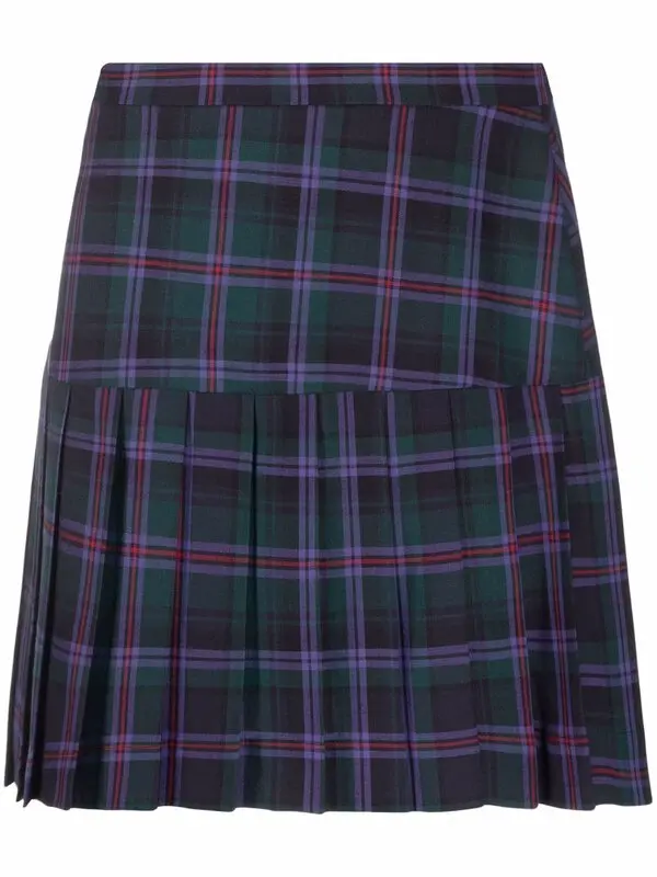 VIVIENNE WESTWOOD Summer Checked Pleated Kilt Skirt