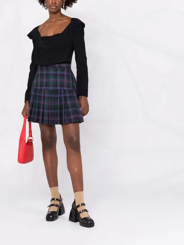 VIVIENNE WESTWOOD Summer Checked Pleated Kilt Skirt