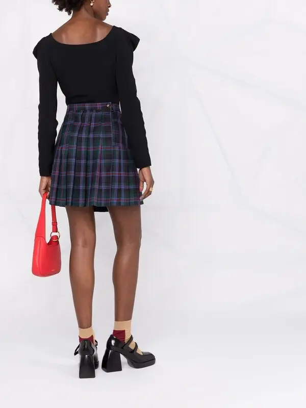 VIVIENNE WESTWOOD Summer Checked Pleated Kilt Skirt
