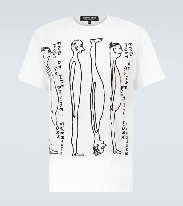 Comme Des GarçOns David Shrigley Cotton T-Shirt In White - 30% Off
