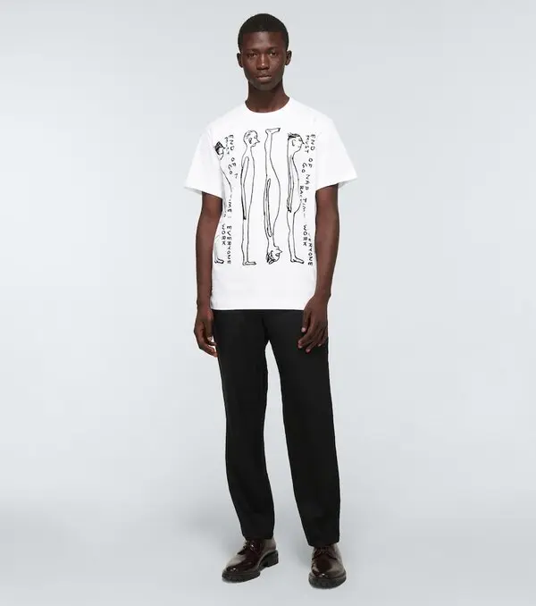 Comme Des GarçOns David Shrigley Cotton T-Shirt In White - 30% Off