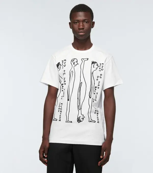 Comme Des GarçOns David Shrigley Cotton T-Shirt In White - 30% Off