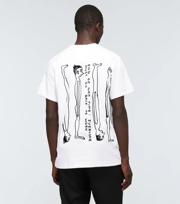 Comme Des GarçOns David Shrigley Cotton T-Shirt In White - 30% Off