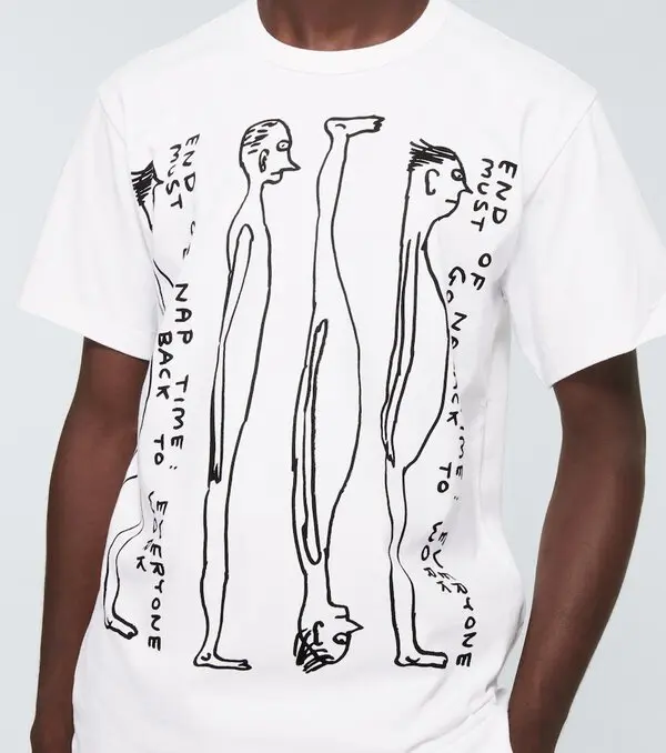 Comme Des GarçOns David Shrigley Cotton T-Shirt In White - 30% Off