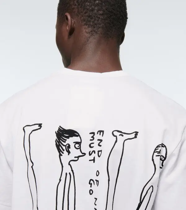 Comme Des GarçOns David Shrigley Cotton T-Shirt In White - 30% Off