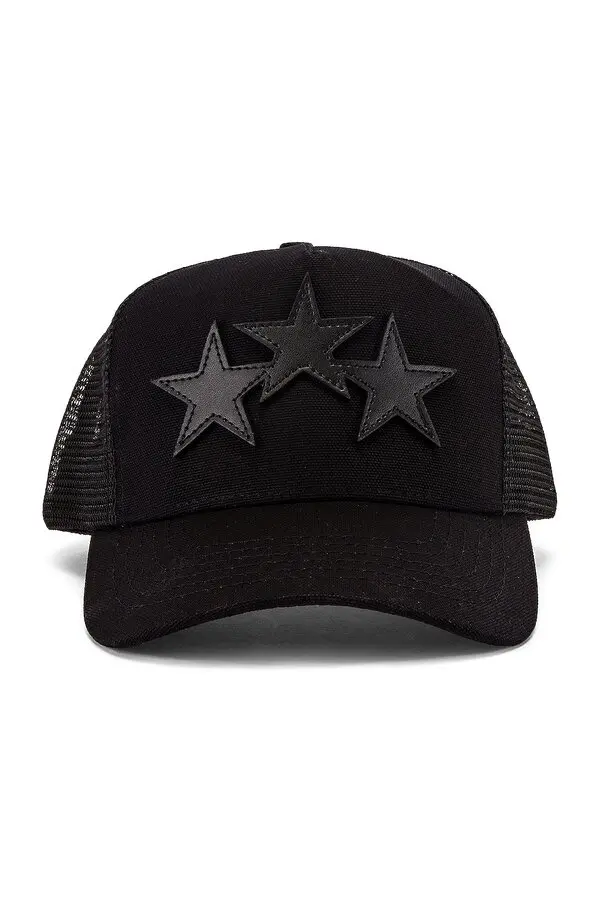 Amiri 3 Star Trucker Hat - Black
