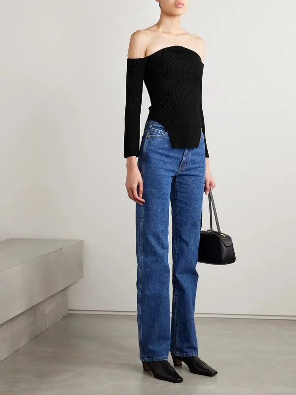 Khaite Maria Off-the-shoulder Sweater - Black