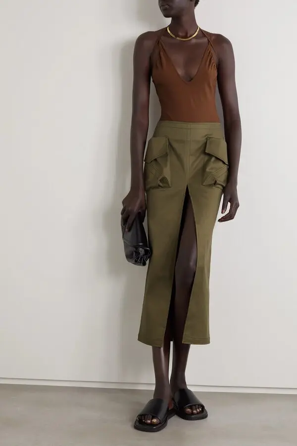 Zeynep Arçay Tie-detailed Stretch-knit Bodysuit