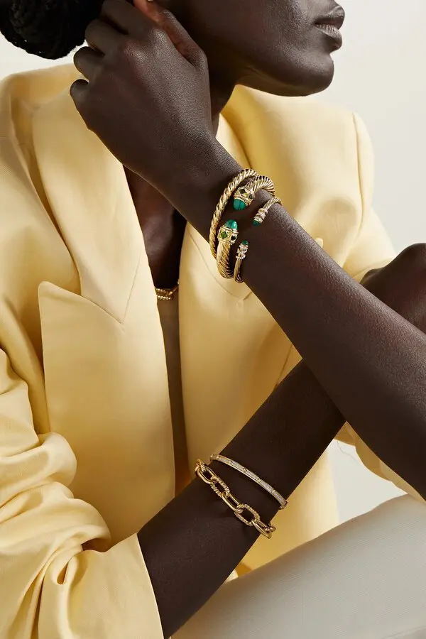 David Yurman Renaissance Malachite And Diopside Cuff
