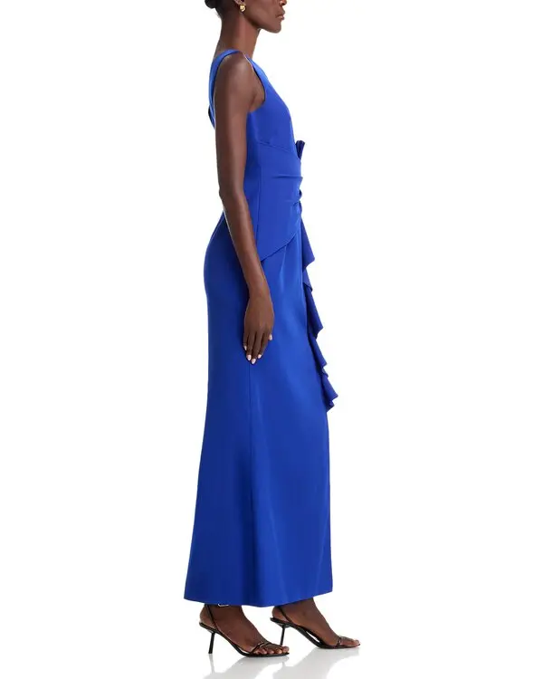 Eliza J Sleeveless Ruffled Gown - Cobalt