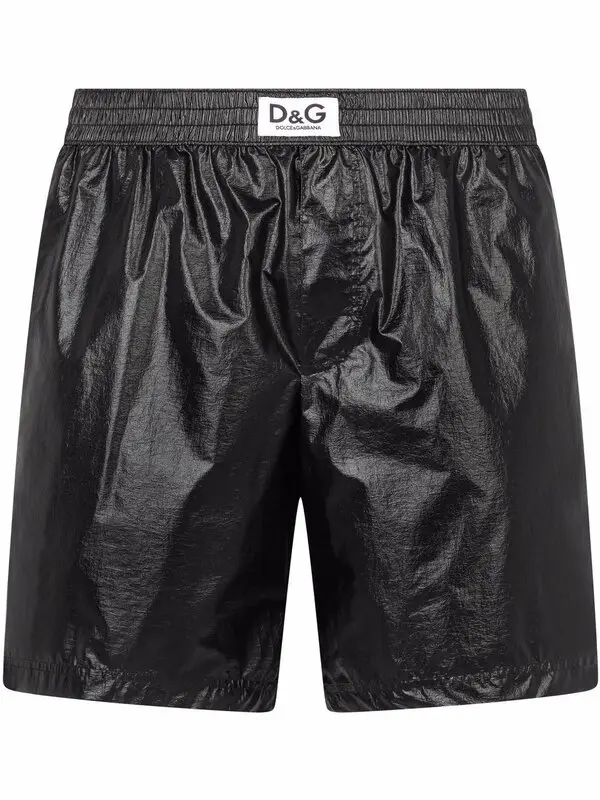 Dolce & Gabbana Logo-patch Swimming Shorts - Black