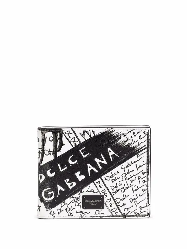 Dolce & Gabbana Graffiti-Print Bi-Fold Wallet - White | Editorialist