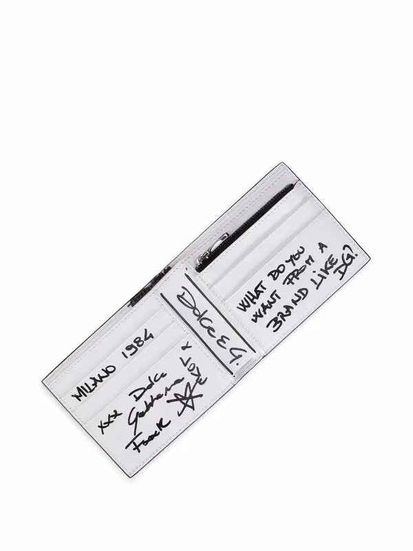 Dolce & Gabbana Graffiti-Print Bi-Fold Wallet - White | Editorialist