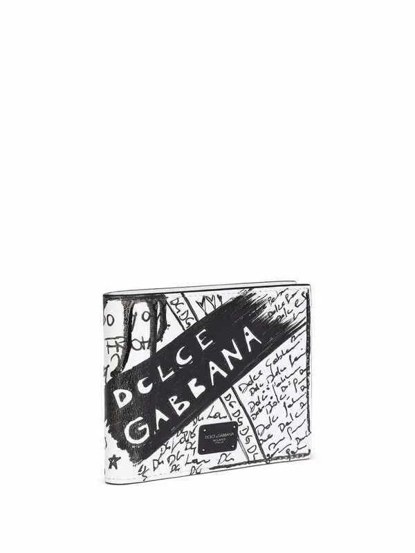 Dolce & Gabbana Graffiti-Print Bi-Fold Wallet - White | Editorialist