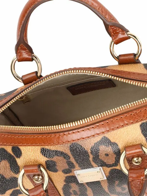 Dolce & Gabbana Small Leopard-print Satchel - Brown