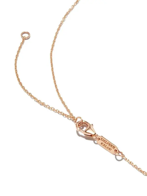 SUZANNE KALAN 18kt Rose Gold Frenzy Sapphire Dog Tag Necklace