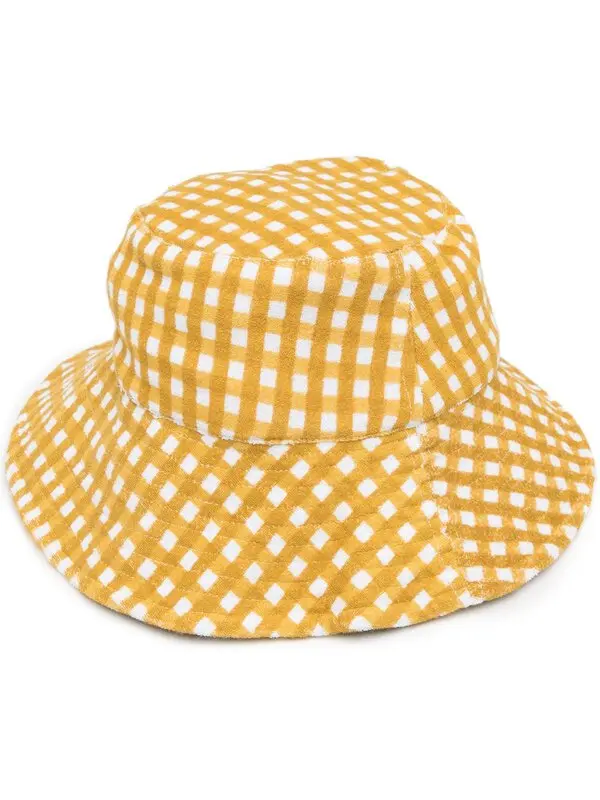 Faithfull The Brand Teryll Check-print Bucket Hat - Yellow