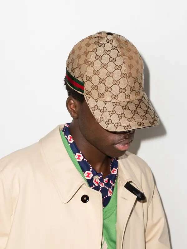 Gucci Gg Supreme Web Baseball Hat - Brown | Editorialist display picture 3