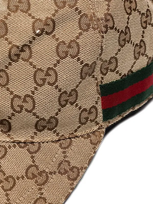 Gucci Gg Supreme Web Baseball Hat - Brown | Editorialist display picture 3