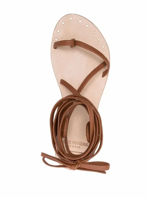 Manebí X Alex Rivière Leather Flat Sandals