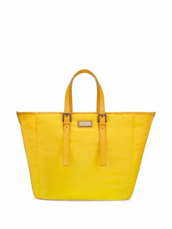 Dolce & Gabbana Logo-plaque Padded Tote Bag - Yellow