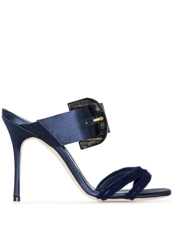 Manolo Blahnik Guey Open-toe 105mm Mules - Blue