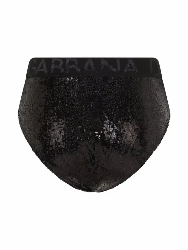 Dolce & Gabbana High-waisted Sequin-embellished Briefs