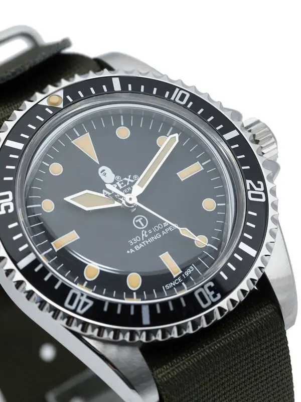 A Bathing Ape® Classic Type 1 Bapex® Nato 40mm - Green | Editorialist