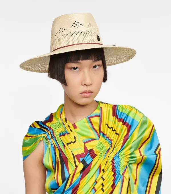 Maison Michel Charles Straw Fedora Hat In Beige - 32% Off  display picture 2