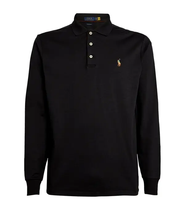 Polo Ralph Lauren Pima Cotton Long-sleeve Polo Shirt - Black