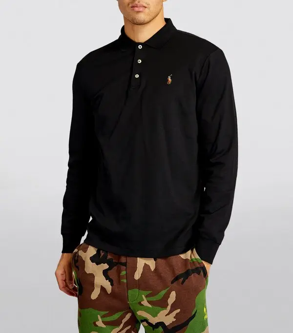 Polo Ralph Lauren Pima Cotton Long-sleeve Polo Shirt - Black