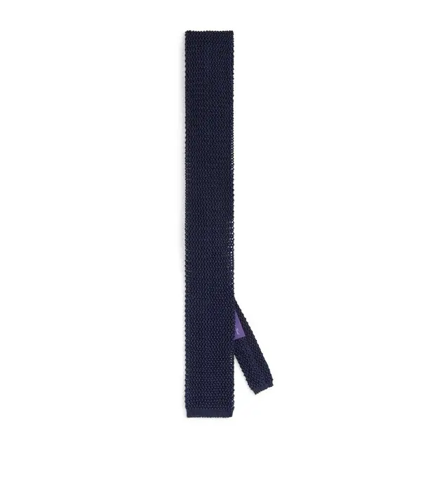 Ralph Lauren Purple Label Silk Knitted Tie - Navy