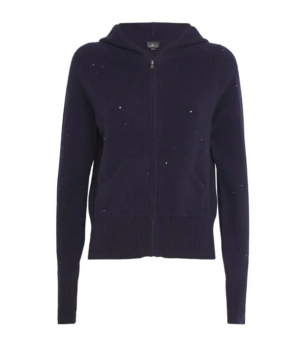WILLIAM SHARP Cashmere Crystal-embellished Zip-up Hoodie